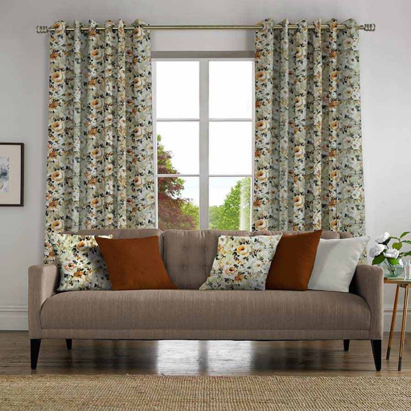 Calico Cinnamon Curtains | Budget Curtains